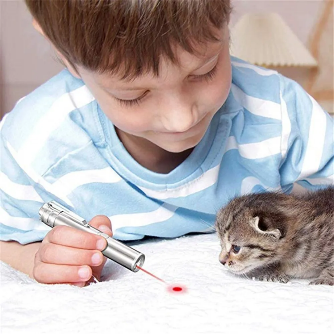 Interactieve oplaadbare kattenpointer – USB-oplaadbare laserpointer met UV-licht en LED-zaklamp ...